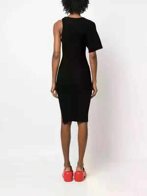 COURREGES Asymmetric Ribbed Midi Dress