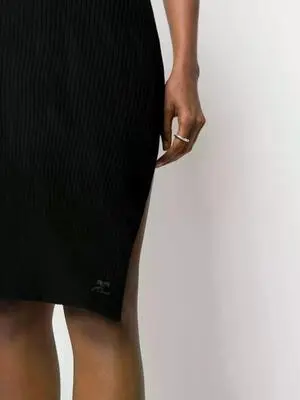 COURREGES Asymmetric Ribbed Midi Dress