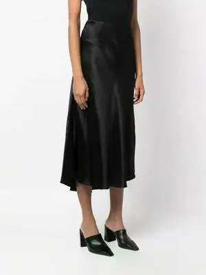 Vince Satin Finish Draped Midi Skirt