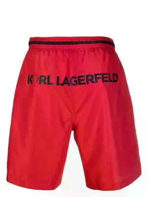 Karl Lagerfeld Ikon 2.0 Logo-print Board Shorts - Red