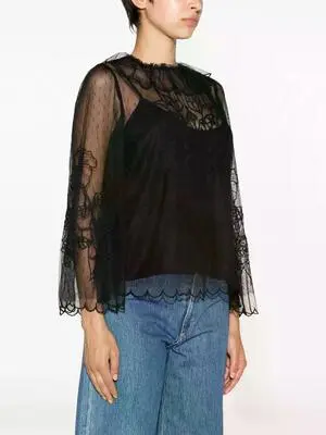 TWINSET Layered Lace Ruffle Collar Blouse