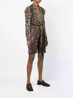 Proenza Schouler Leopard-print Crepe De Chine V-neck Top