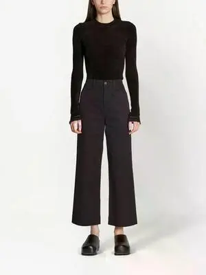 Proenza Schouler White Label Cropped Wide-leg Culottes - Black