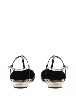 Giorgio Armani Light Beige Leather Ballerina Shoes