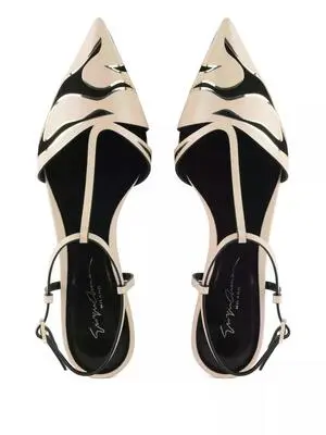 Giorgio Armani Light Beige Leather Ballerina Shoes