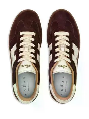 Hogan Burgundy Suede Lace-up Sneakers - Red