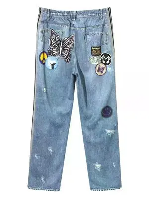 Needles Patch-detail Track Jeans - Blue