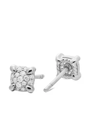 David Yurman 18kt White Gold Diamond Pavé Stud Earrings