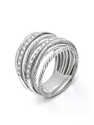 David Yurman Sterling Pavé Diamond Crossover Ring