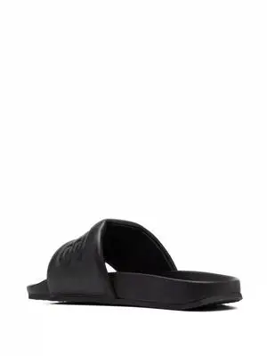 AMBUSH Logo-quilted Leather Slides - Black