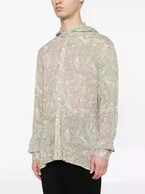 MOSTLY HEARD RARELY SEEN Leaf-print Hooded Shirt