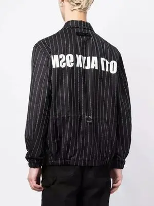 1017 Alyx 9sm Vertical Stripe Logo Print Virgin Wool Jacket