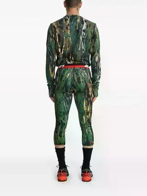 Aztech Mountain Abstract Camouflage Base Layer Top - Green