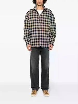BLUEMARBLE Checkerboard-print Logo-plaque Shirt Jacket