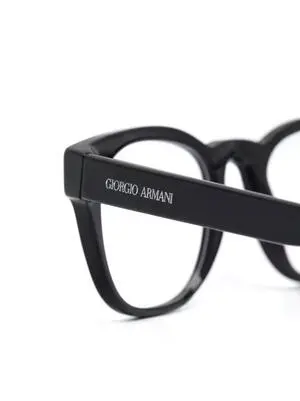 Giorgio Armani Logo-lettering Round Frame Eyeglasses
