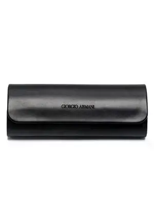 Giorgio Armani Logo-lettering Round Frame Eyeglasses