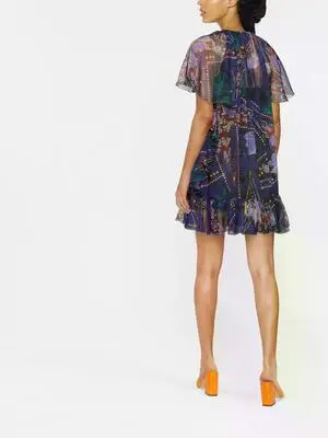 Dsquared2 Ruffled Chiffon Crepe Mini Dress