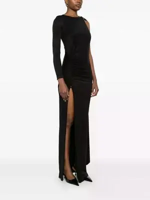 NISSA Glittered Backless Maxi Dress With Cut-out Detailing