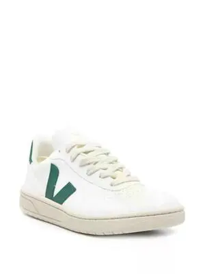 VEJA V-10 Low-top Sneakers With Panelled Design And Perforated Toebox - White