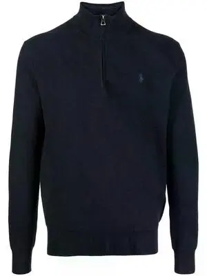 Polo Ralph Lauren Fine Knit Quarter Zip Sweatshirt - Blue
