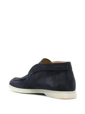 SCAROSSO Leonarda Suede Ankle Boots - Blue