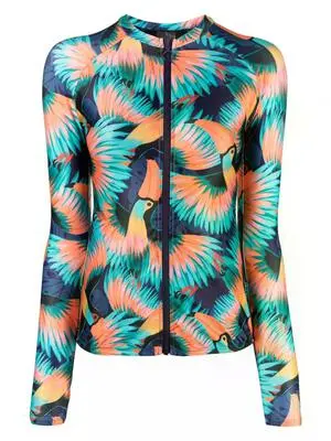 DUSKII Tropical-print Rash Guard - Multicolour