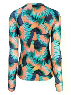 DUSKII Tropical Print Long Sleeve Rashguard