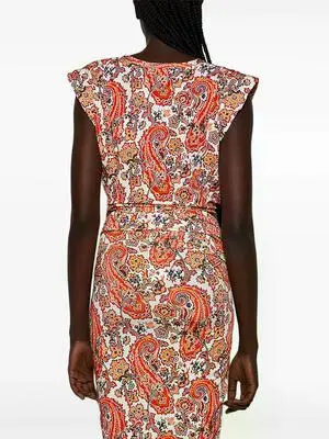 Rabanne Paisley Print Cropped Blouse
