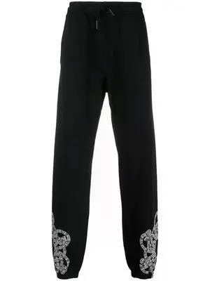 COUNTY OF MILAN Logo-print Organic-cotton Track Pants - Black