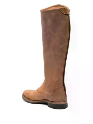 ALBERTO FASCIANI Zipped Leather Knee-length Boots - Brown