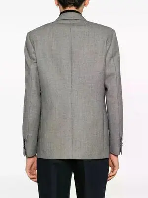 LARDINI Micro-dot Double-breasted Wool Blazer