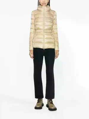 Herno High-neck Padded Jacket With Belt - Neutrals