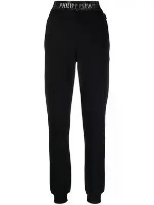 Philipp Plein Track Pants With Logo Waistband - Black