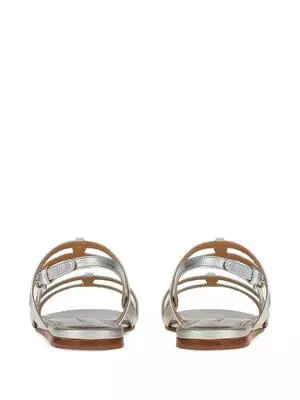 FERRAGAMO Vara Leather Multi-way Strap Sandals - Silver