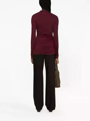 Tove Leomie Asymmetric Ruched High Neck Top