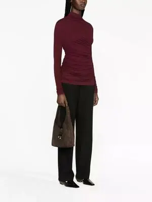 Tove Leomie Asymmetric Ruched High Neck Top