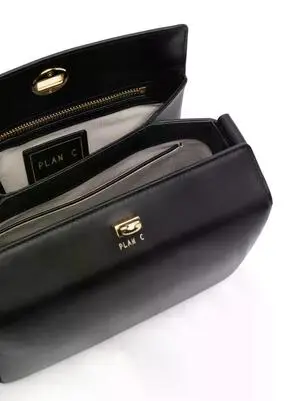 Plan C Twist-lock Leather Shoulder Bag