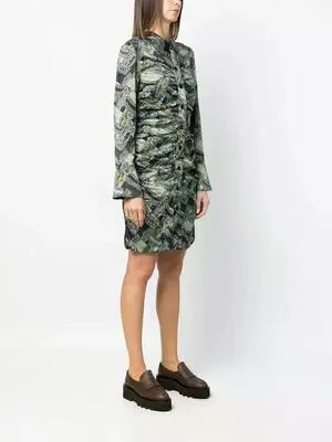 GANNI Paisley Print Button-up Shirt Dress