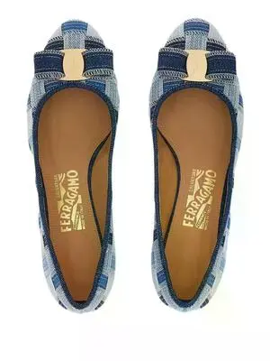 FERRAGAMO Varina Checked Block-heel Pumps