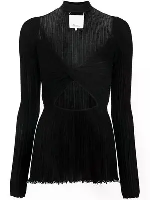 3.1 Phillip Lim Ribbed Knit Cut-out Top