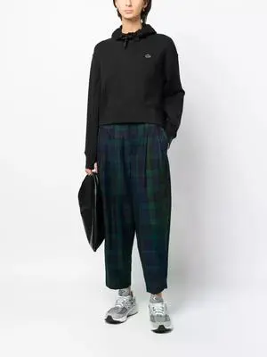 Lacoste Embroidered Logo Hoodie With Thumb Slots - Black