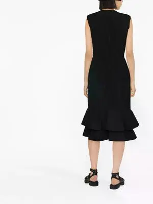 Comme Des Garçons Sleeveless Ruffle-trim Midi Dress