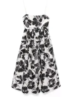 Stine Goya Floral Jacquard Midi Dress - White