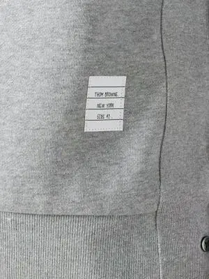 Thom Browne Four-bar Stripe Cotton Sweatshirt - Grey