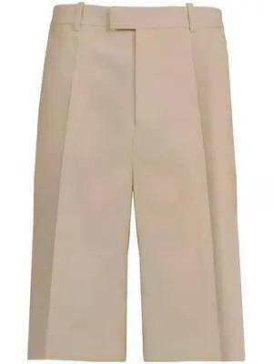 FERRAGAMO Pressed Crease Bermuda Shorts - Neutrals