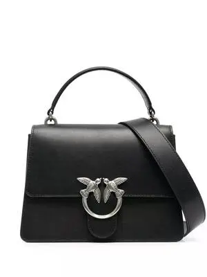 Pinko Love Birds Leather Tote Bag - Black
