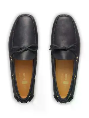 Car Shoe Navy Goatskin Boat Shoes - Blue