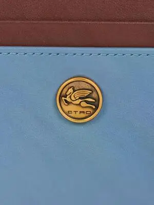 Etro Two-tone Leather Cardholder - Blue