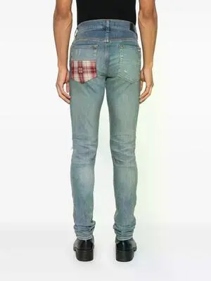 Amiri Plaid Detail Jeans