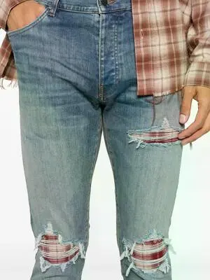 Amiri Plaid Detail Jeans